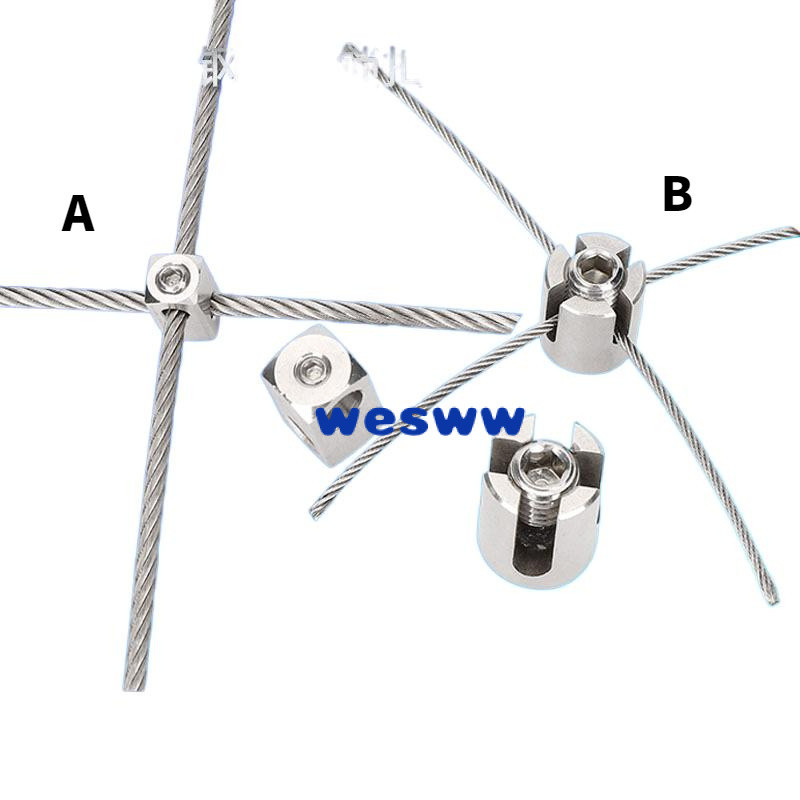 Stainless Steel Cable Railing Cross Cable Clamp Wall Grid System Cross ...