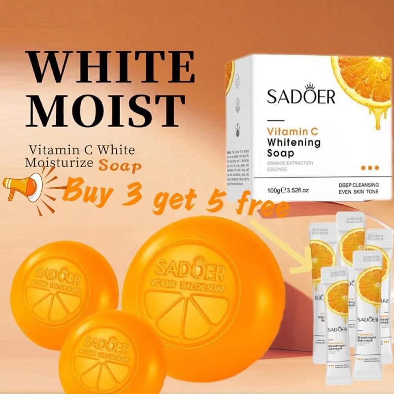 [COD]SADOER Vitamin C Whitening Soap 100g vc body care oily skin sabun ...