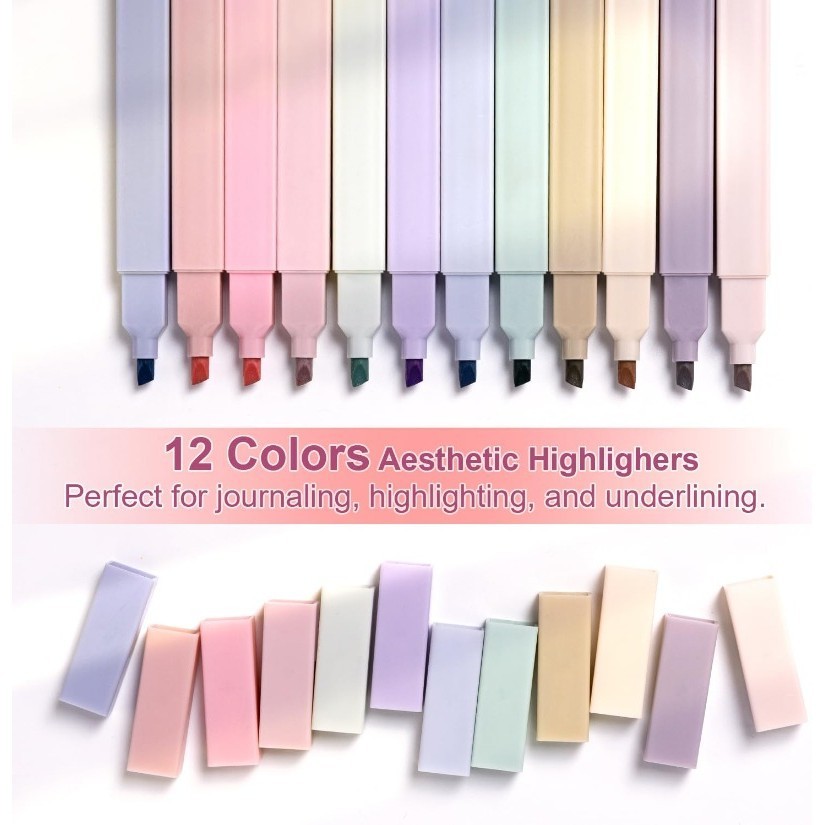 6Pcs Highlighters, Aesthetic Pastel Cute Highlighter for Bible and Pens ...