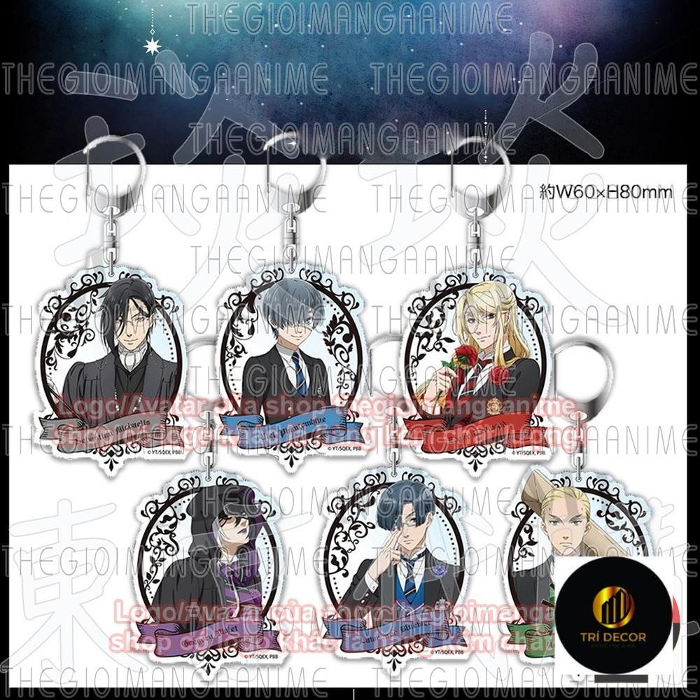 Black Butler keychain Black Butler ver Name Frame printed with cute ...