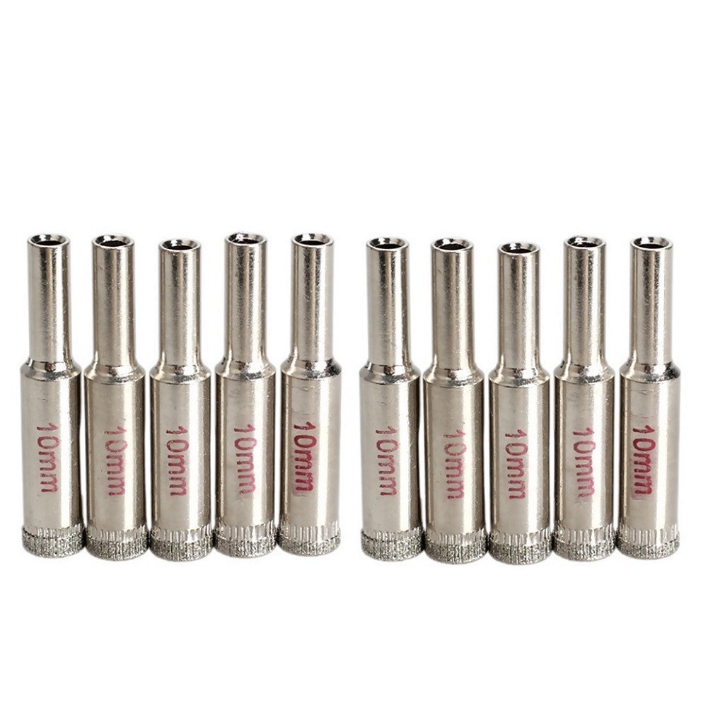 FSFO| 10pcs 10mm Diamond Hole Saw Drill Bit Set For Glass Ceramic ...