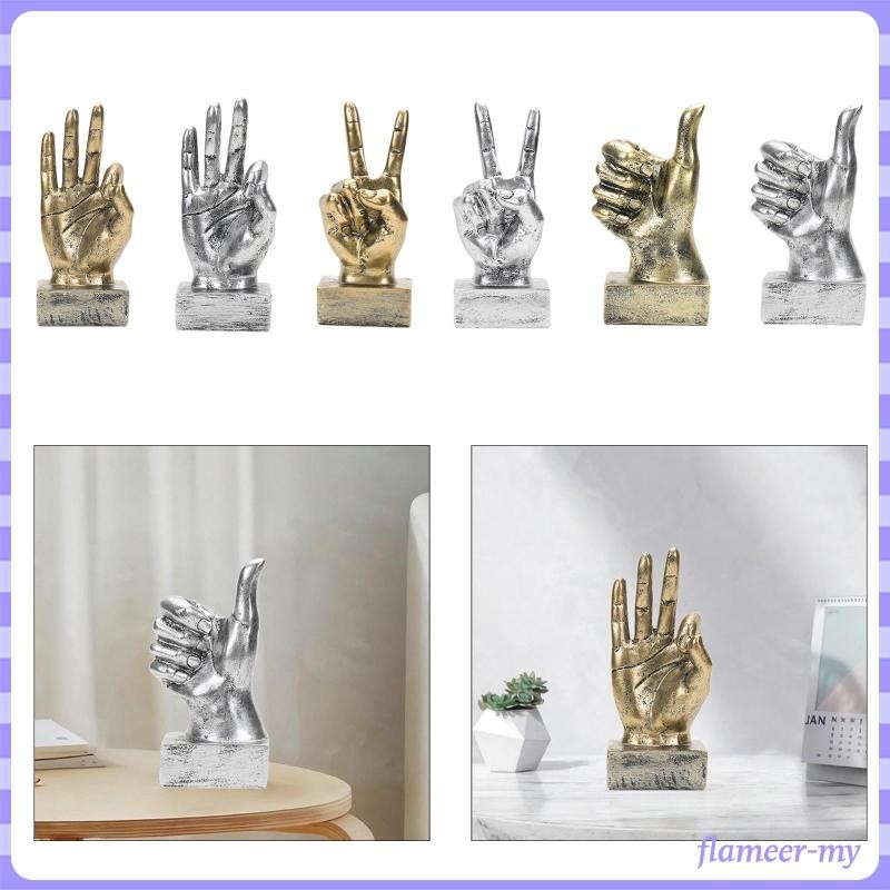 [FlameerMY] Funny Hand Gesture Statue Desktop Decoration, Decorative ...