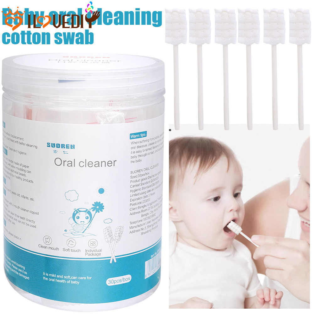 30pcs/Box Cotton Swabs - Disposable Cleaner - Baby Oral Cleaning Stick ...