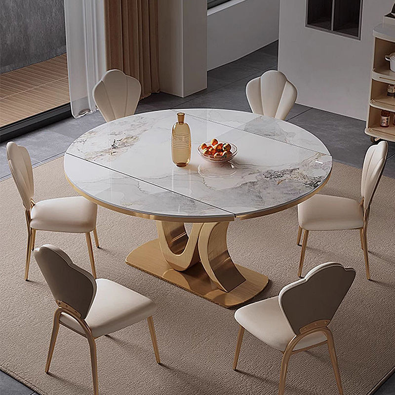 meja maken marble Stone Plate Round Table Retractable Square and round ...