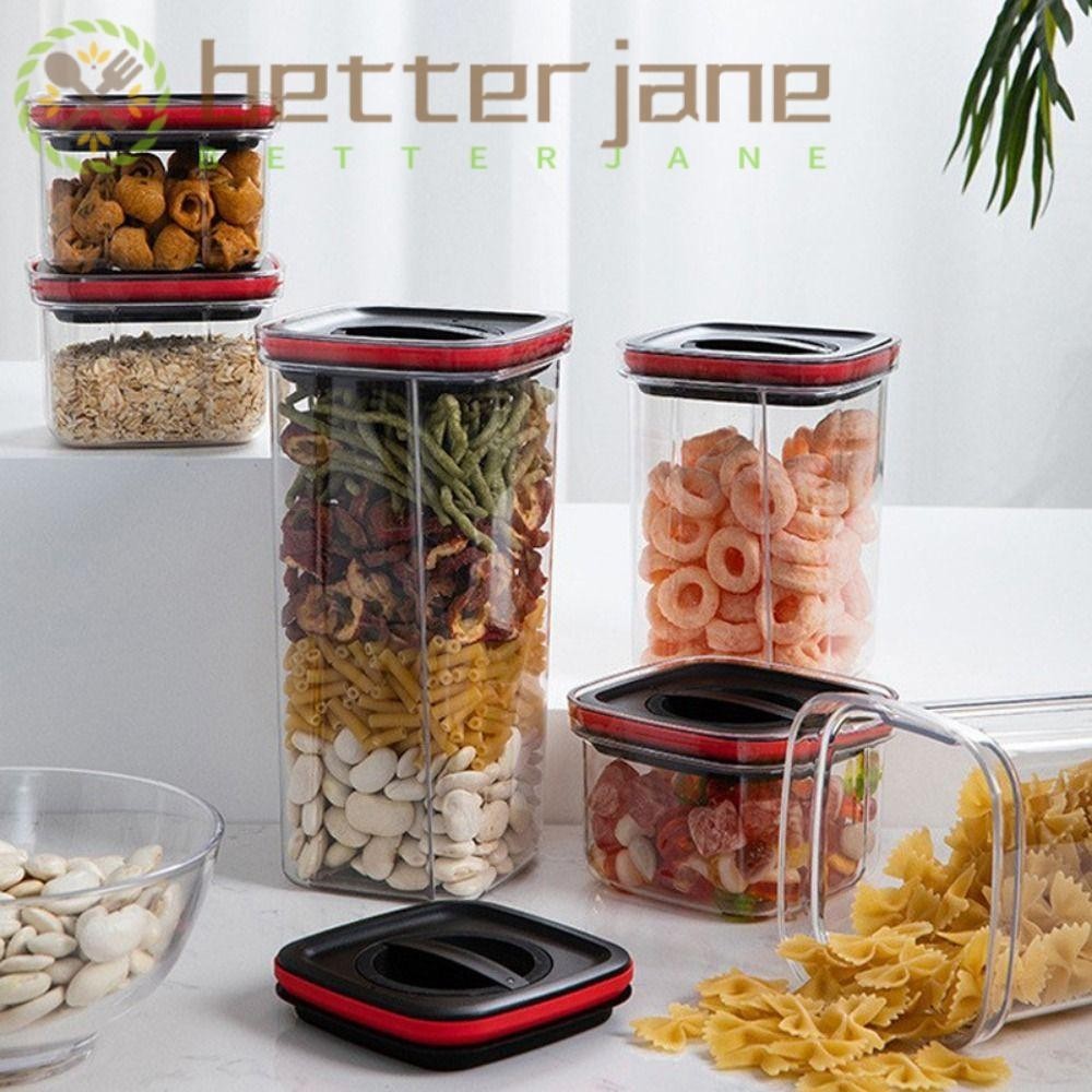 BETTER-JANE Rotating Cover Sealed Jar, Household Stackable Food Storage ...