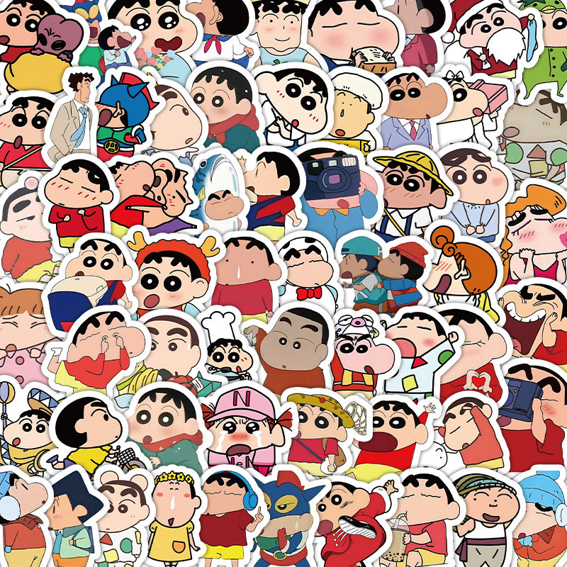 103PCS Cartoon Anime Crayon Shin-chan Waterproof Graffiti Stickers for ...