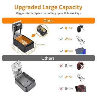 Metal Password Key Box Wall Mounted 4 Digits Password Storage Box ...