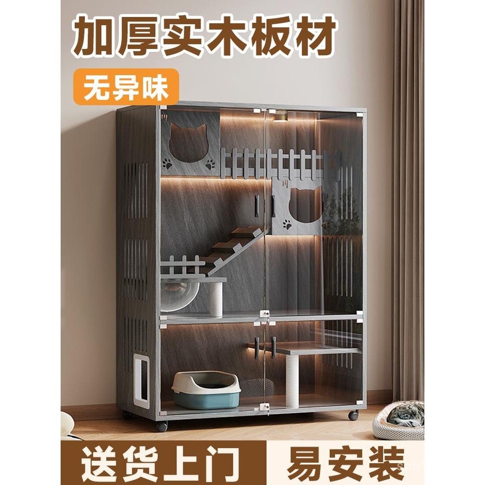Cat Villa Cat Cage Indoor Cat House Cat House Extra Large Free Space ...