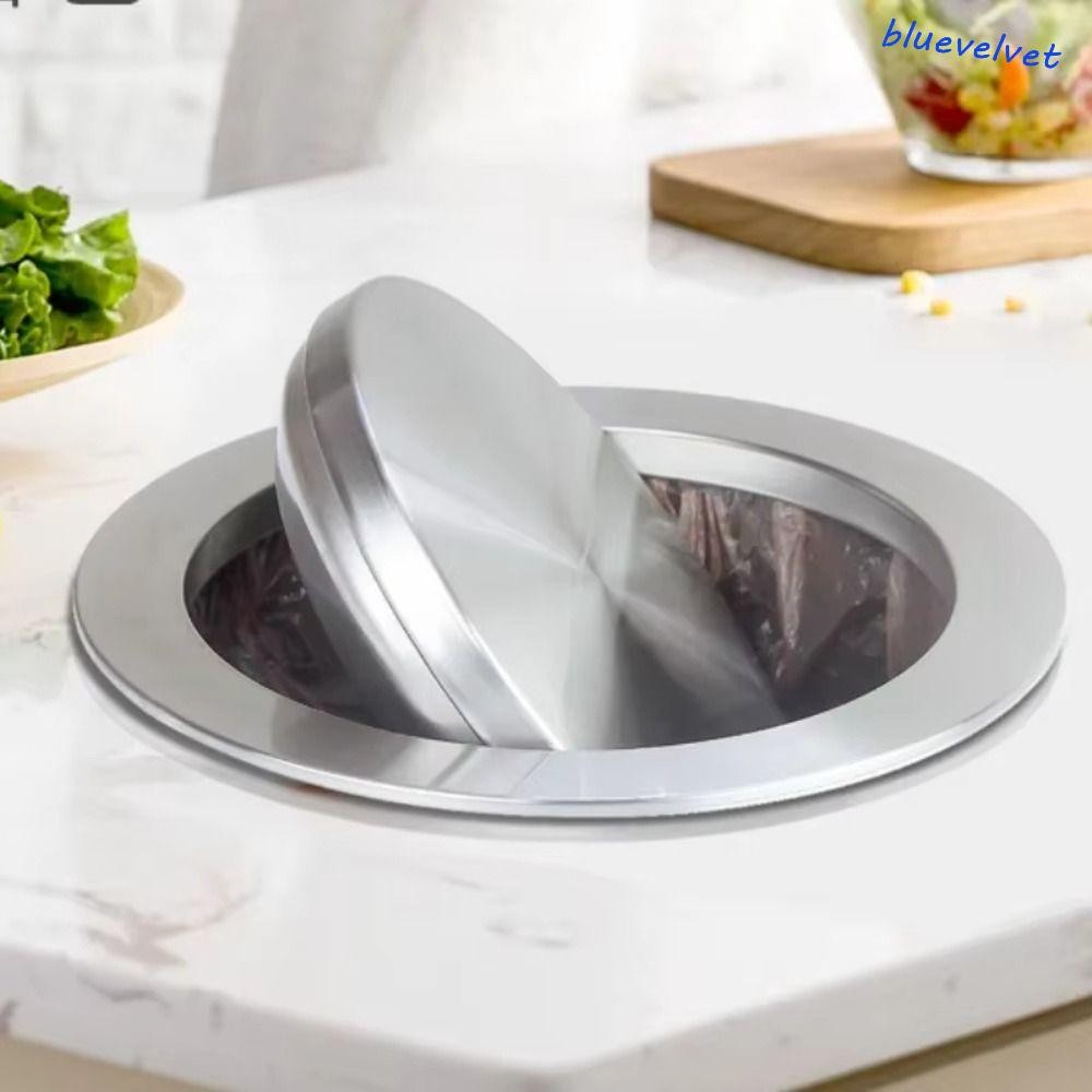 BLUEVELVET Trash Bin Waste Lid, Built-in Countertop Balance Flap Cover ...