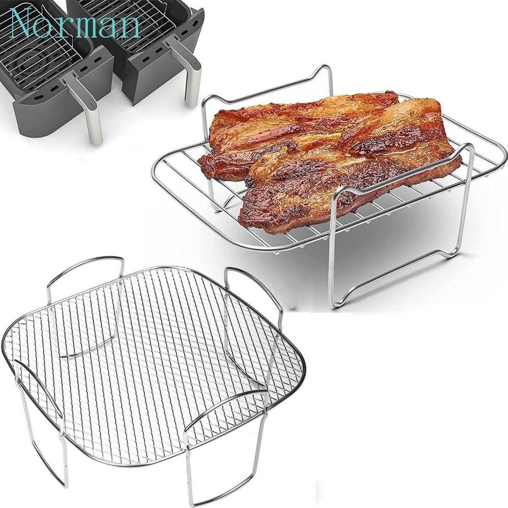 NORMAN Air Fryer Baking Rack, Handle Stainless Steel Mesh Oven Grilling ...