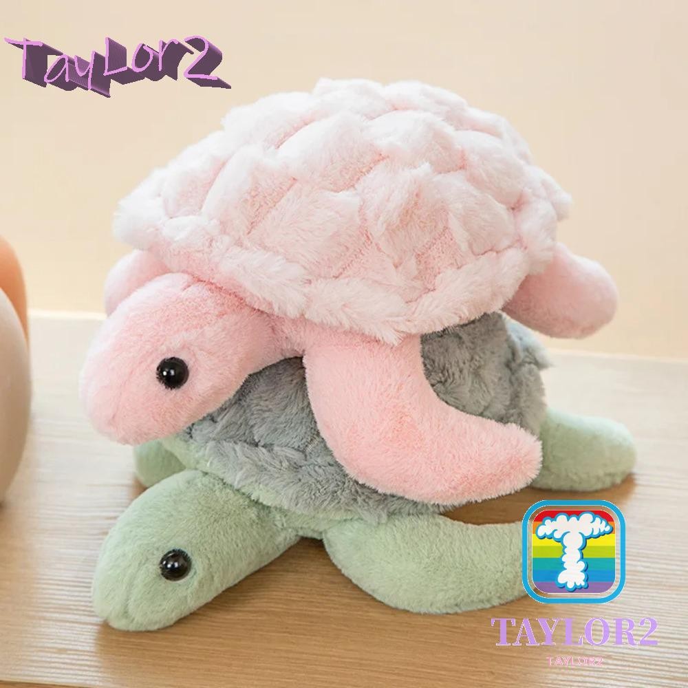 ATAYLOR Cute Turtle Stuffed Animals, Green Pink Sea Turtle Plush Toy ...