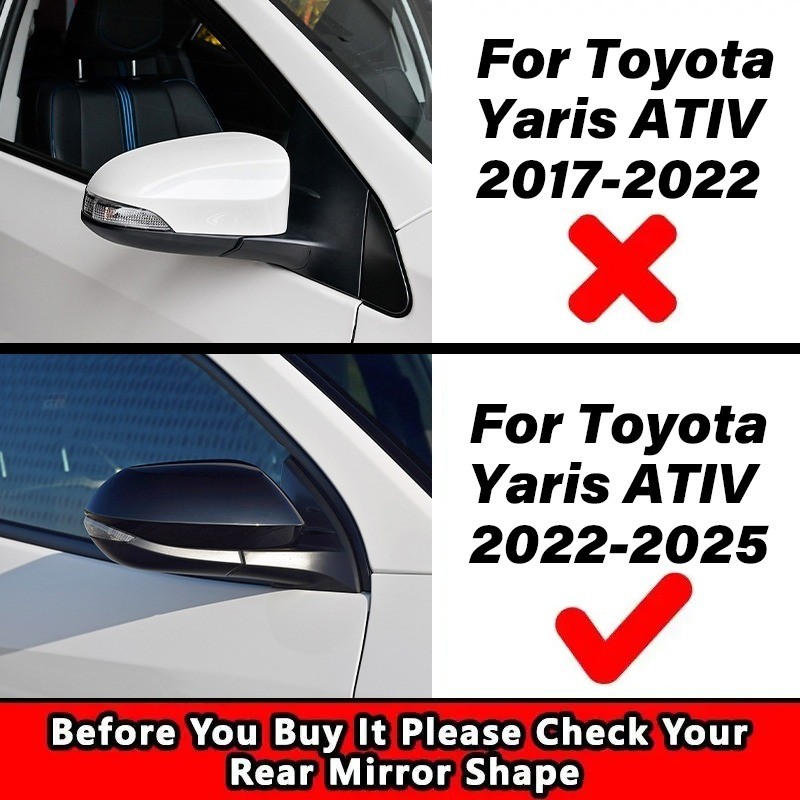 Toyota Yaris Ativ 2022-2024 Rearview Side Mirror Cover Bright Black ...