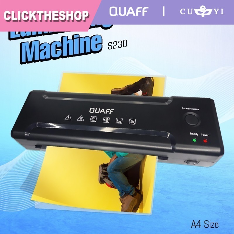 QUAFF A4 Mini Laminating Machine Black S230 Model Hot and Cold ...