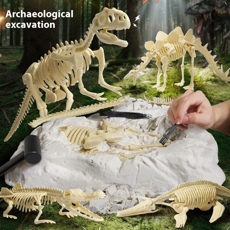 Dino Dig Kit: Dig & Build T-Rex & Triceratops | STEM Archaeology Toy ...