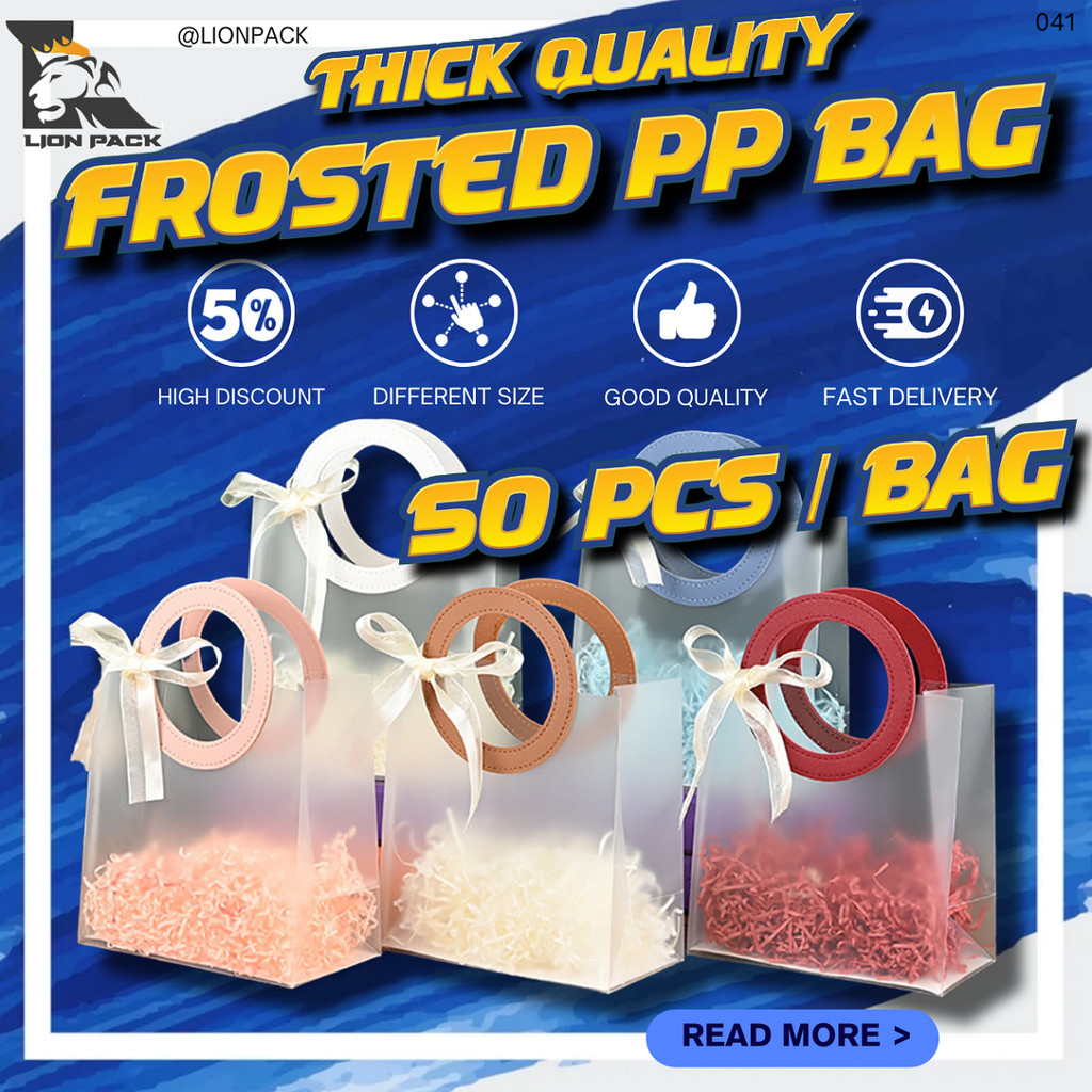 LIONPACK 50PCS Plastic Goodies Bag Doorgift Wedding Bag Transparent ...
