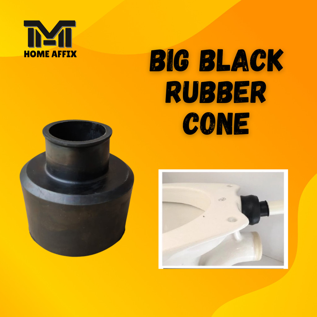 Toilet WC Black Rubber Cone For Lower Level Cistern Pipe / Flush pipe ...