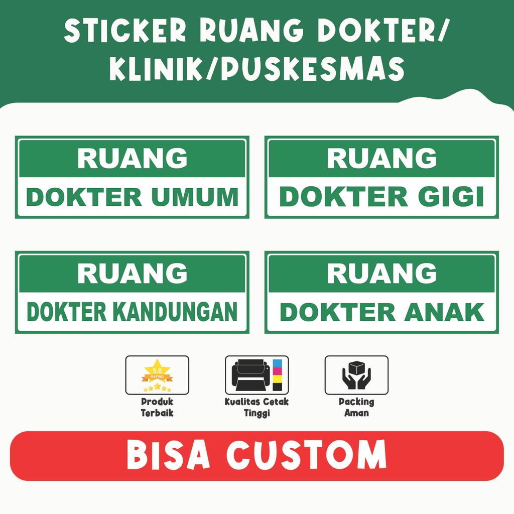 Doctor/clinic/puskesmas Room Sticker - Medical Room Marker, Vinyl ...