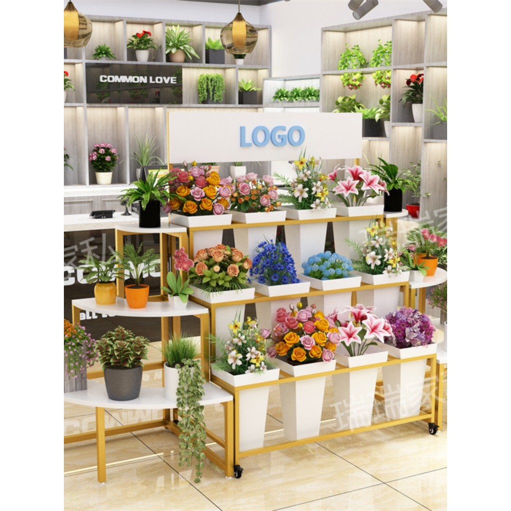 Bergaya Tinggi Bergaya Mewah Sudut Besi Bunga Stand Kedai Bunga Balkoni ...