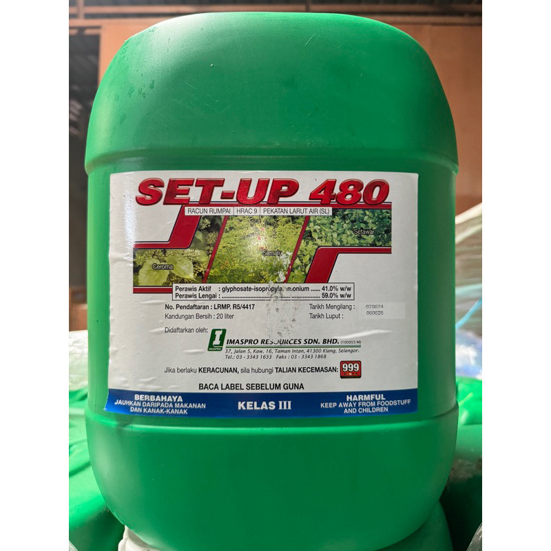 [ORIGINAL] 20L SET-UP 480 GLYPHOSATE 41% RACUN RUMPAI/RACUN RUMPUT ...