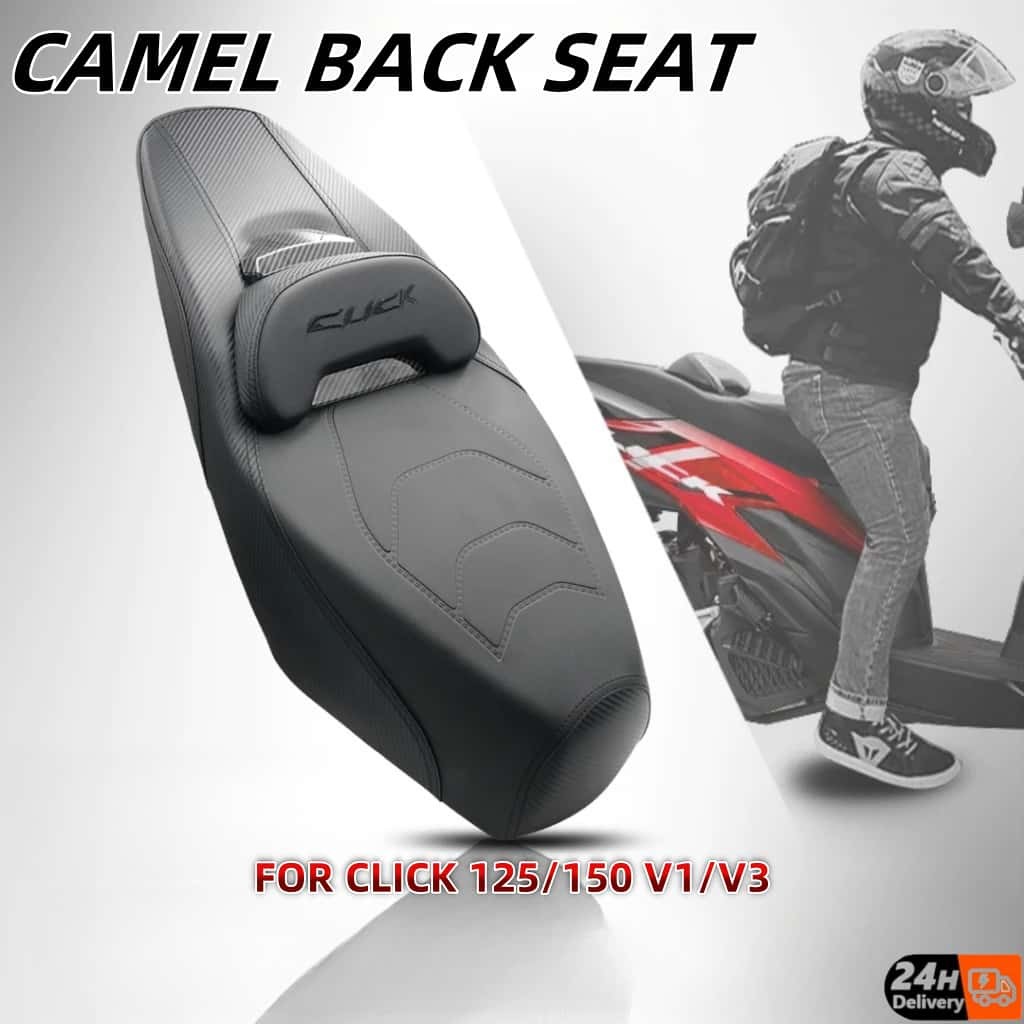 HONDA CLICK 125/150 V1 CAMEL BACK SEAT ASSY WITH EMBROID LOGO AND ...