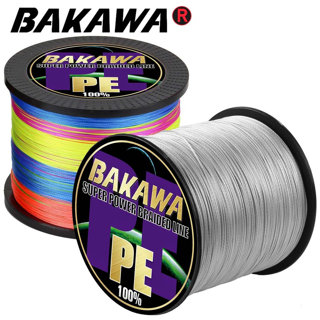 BAKAWA X4 300M PE Braided Fishing Line 4 Stands Dyneema Braided LInes ...
