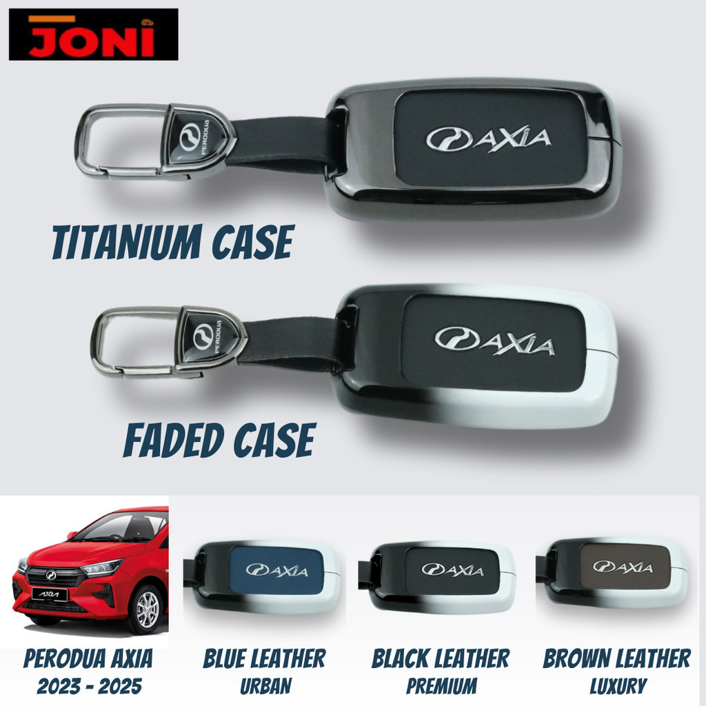 PERODUA AXIA 2023 - 2025 Leather + Titanium Keyless Remote Car Key ...