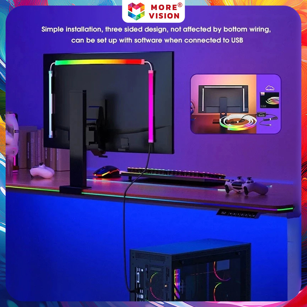 Smart Ambient Lighting Display LED Strip Sync Light RGB Dream Color PC DIY Game Ambilight Decor ...