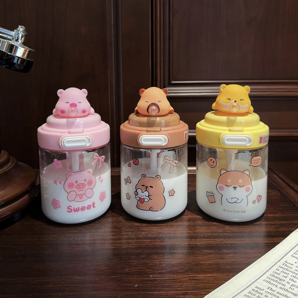 Cawan Plastik Capybara Comel untuk Kanak-kanak Perempuan, Botol Air ...