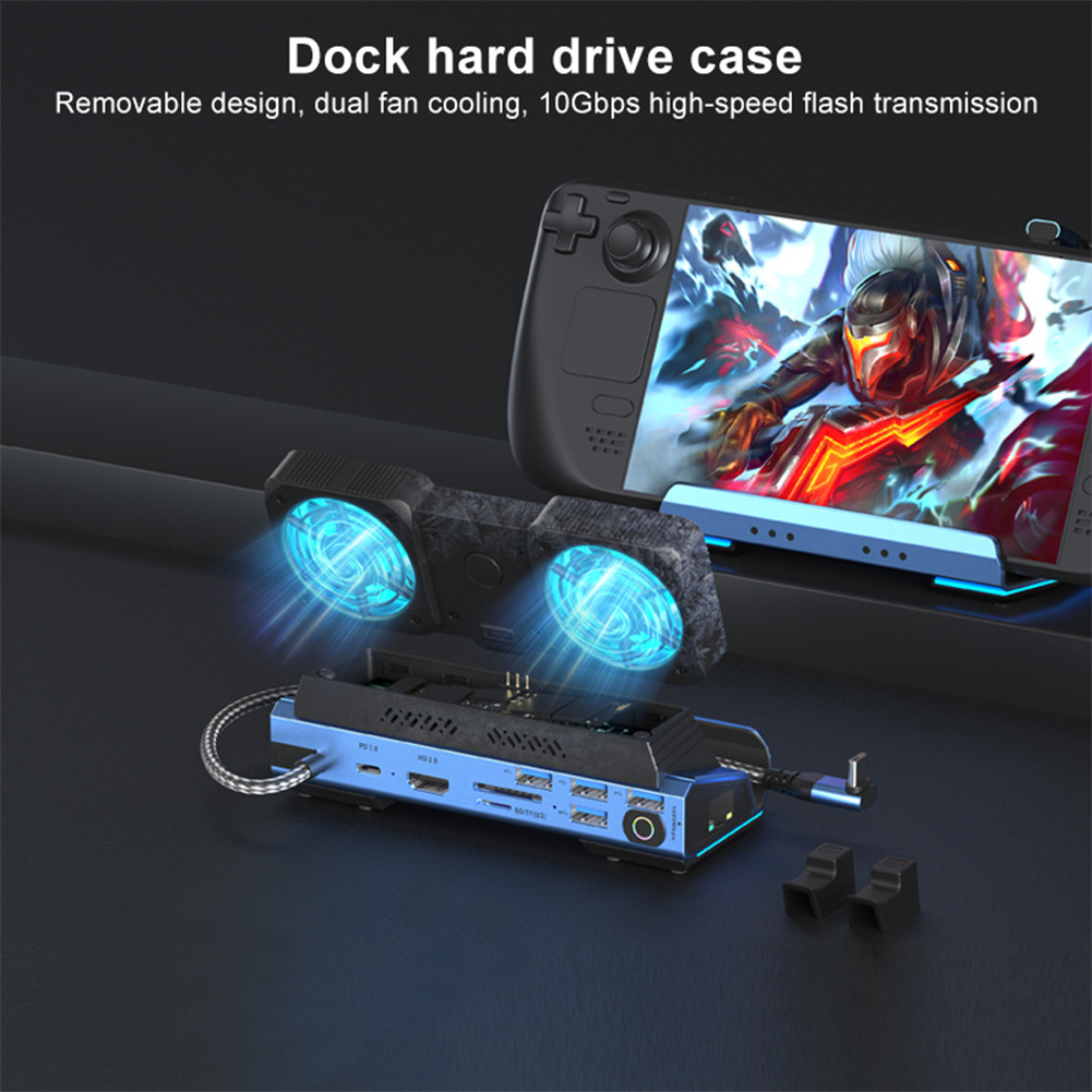 Docking Station Dual Cooling Fan 4K@60Hz for Steam Deck OLED & ROG X ...