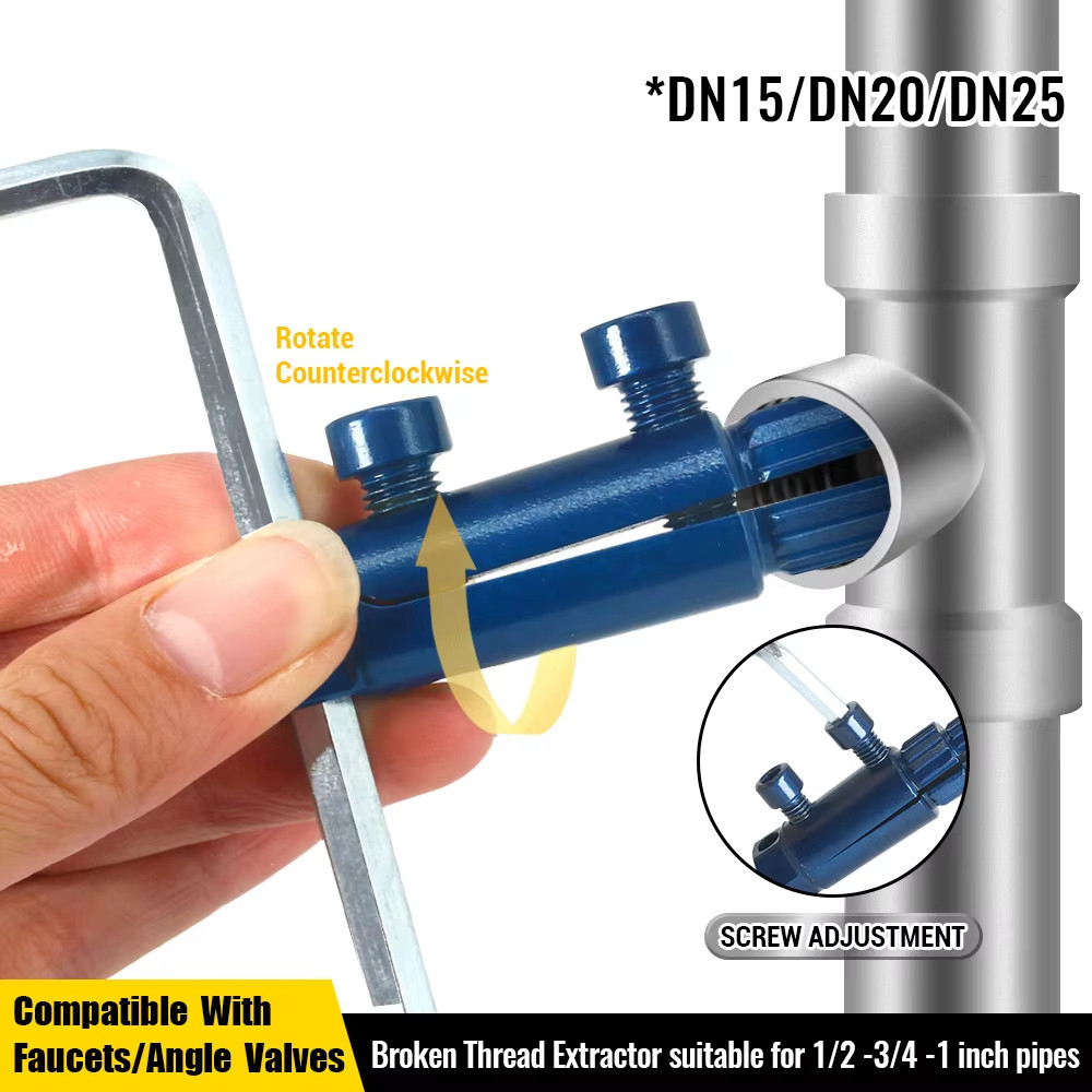 3PCS Broken Pipe Thread Extractor For 1/2-3/4-1inch DN15/20/25 Pipes ...