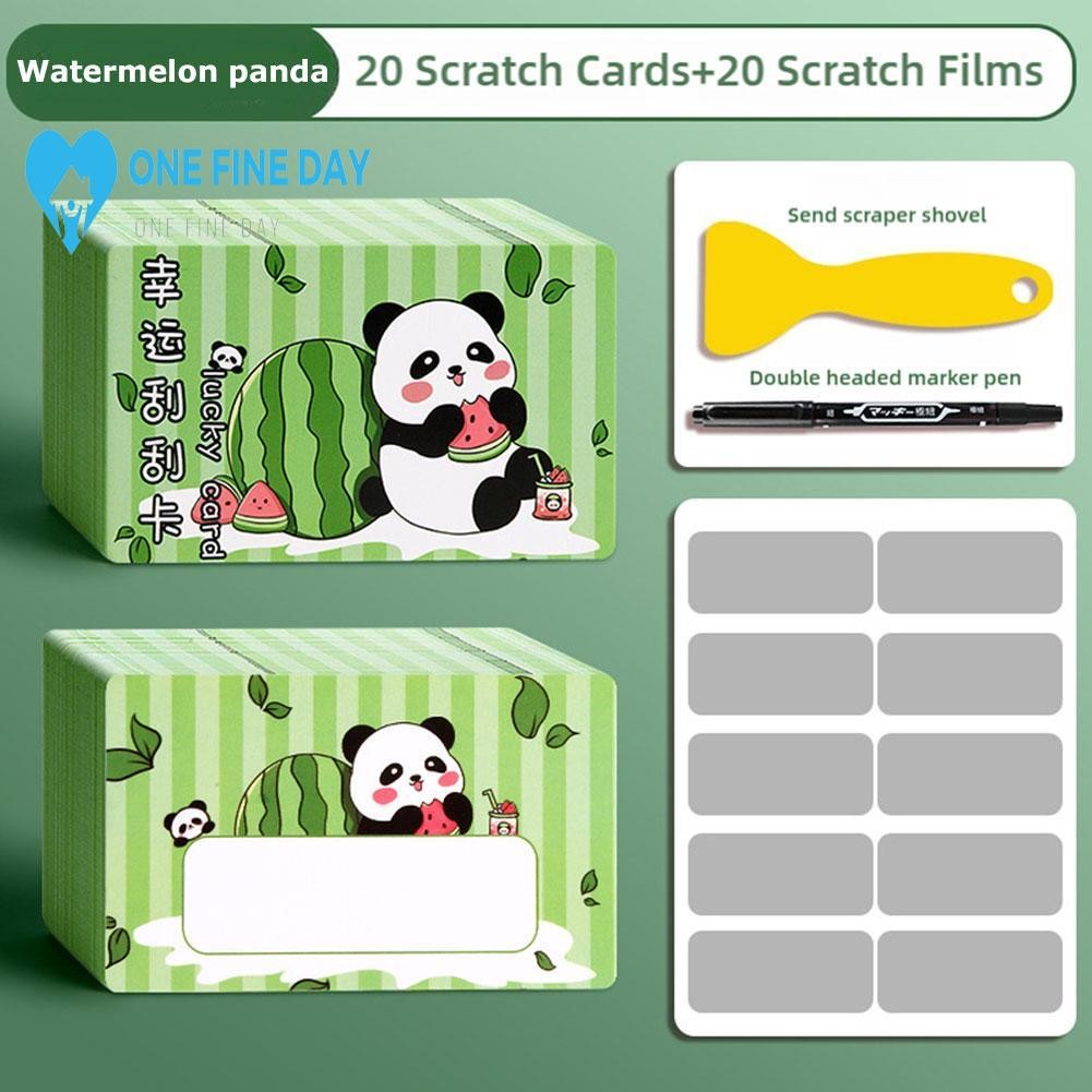 Lucky Scratch Off Cards Panda Party Games Vouchers Holiday Business ...
