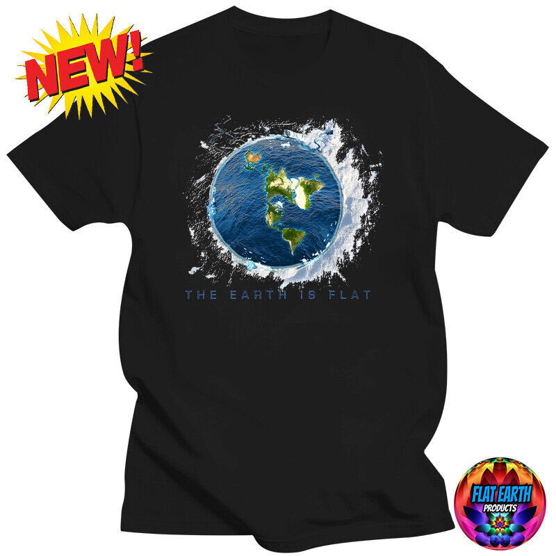 Flat Earth T-Shirt Map Model Firmament Dome Men Fashion World Plane ...