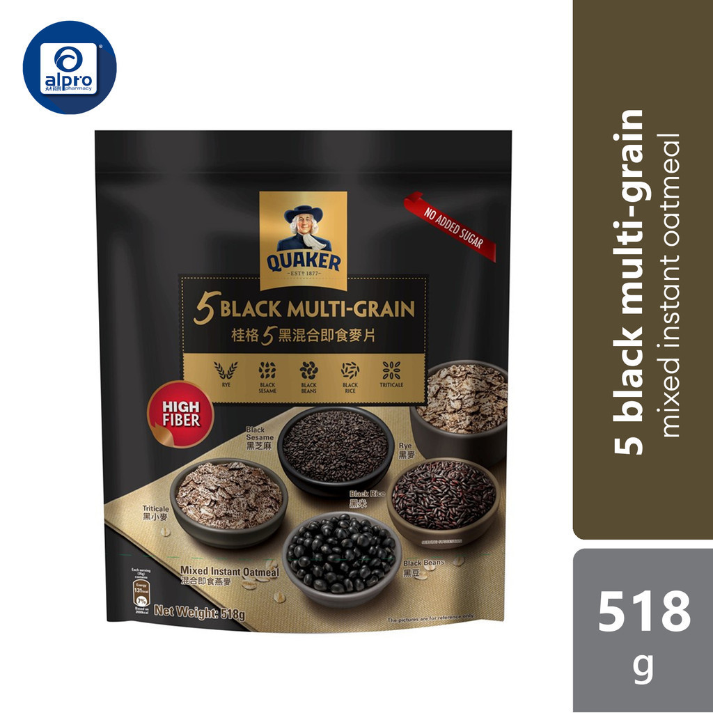 Quaker Five Black Multigrain Mixed Instant Oatmeal 518g | Shopee Malaysia
