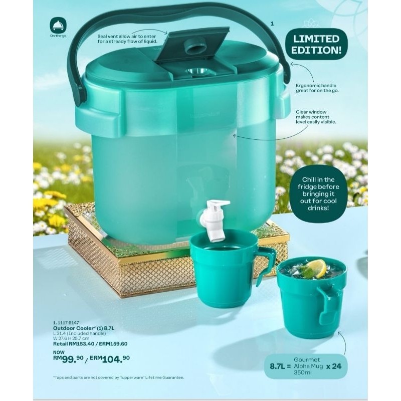 Tupperware Outdoor Cooler 8.7L ( Green) Coolor Year 2024 | Shopee Malaysia