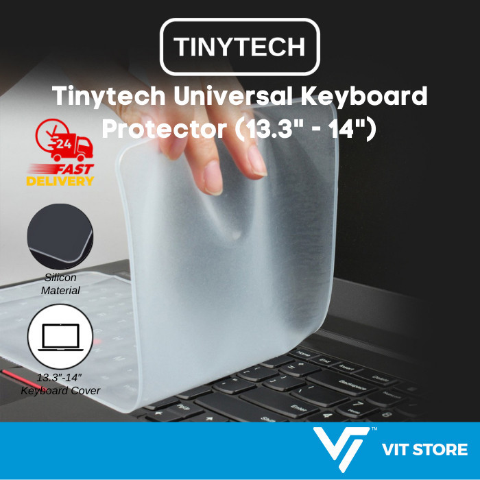 TinyTech Universal Silicone Keyboard Protector 13.3"-14" / 15.6" - 17" Anti Dust Water Proof ...