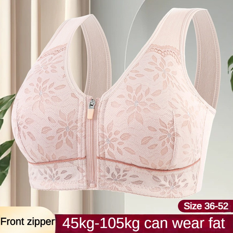 36-52 size soft cotton cup front zipper new middle-aged and elderly ...