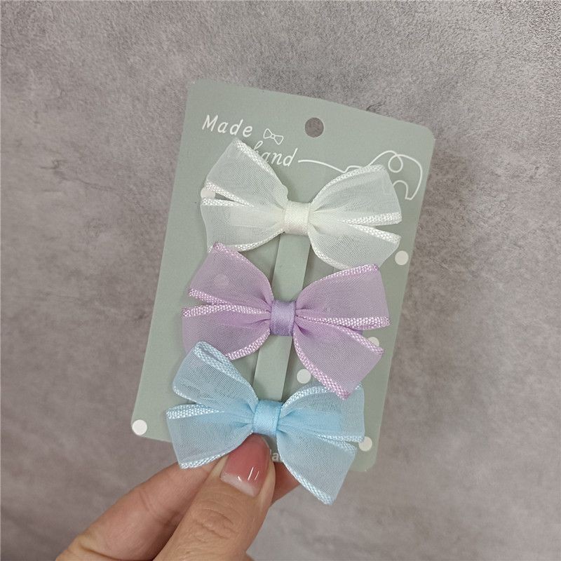 Spring Summer Fairy Girls Hairpin Set Off-white Purple Light Blue Mesh ...