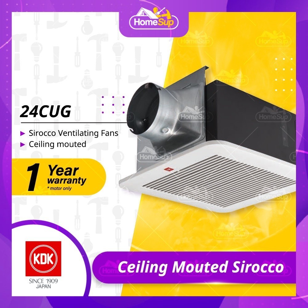 KDK Ventilator Exhaust Fan 24cug - Ceiling Mounted, Duct Type, Sirocco ...