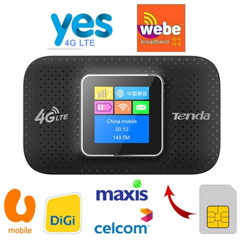 Official Tenda 4G185 V1 / V2 4G LTE Advanced Portable Wireless WiFi Modem Router MiFi WEBE UNIFI ...