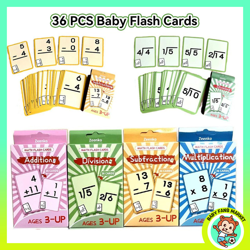 36 Pieces Kids Early Learning Educational Flash Card Cognitive Flash ...