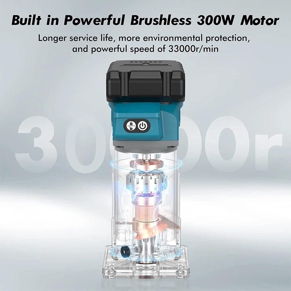 5 Speeds Brushless Electric Handheld Trimmer Cordless Portable Wood ...