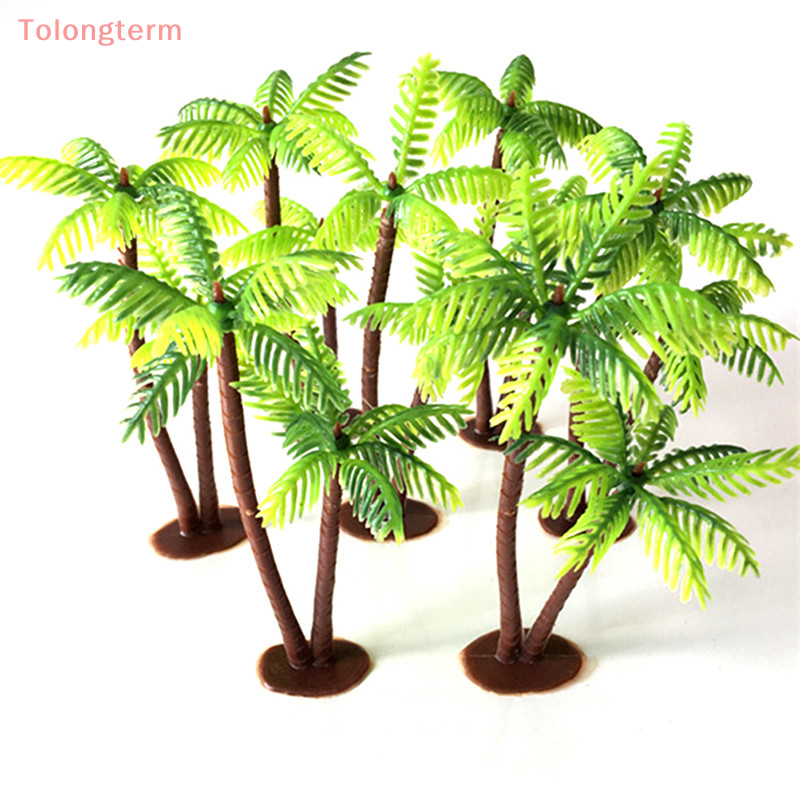 Tolongterm> Mini Coconut Tree Plastic Green Water s Aquarium Fish s ...