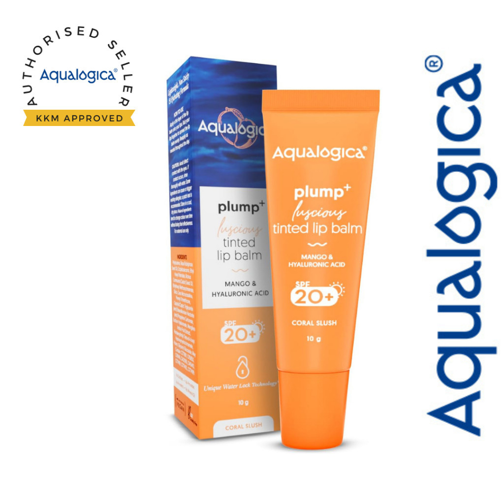 Aqualogica Coral Slush Plump+ Luscious Tinted SPF 20+ Lip Balm - 10g | Shopee Malaysia