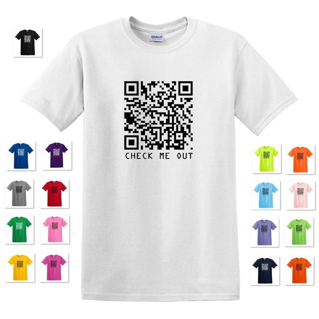 Custom Personalized Customized Qr Code Check Me Out Text T-Shirt ...