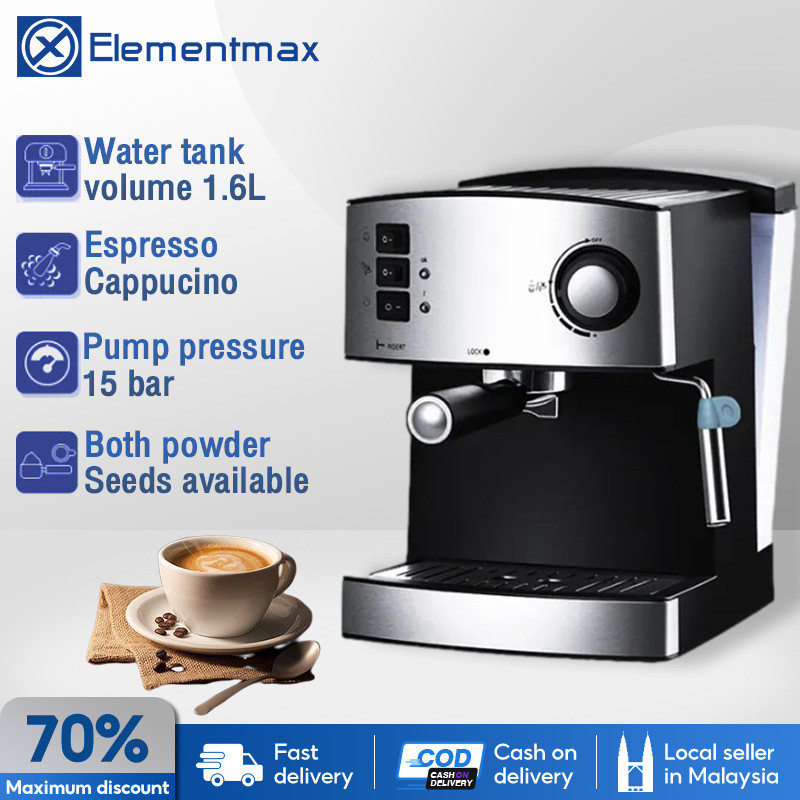 Espresso pressure coffee machine 15bar high pressure pump semi ...