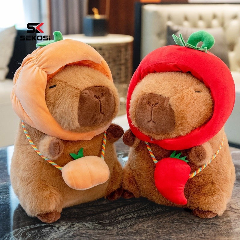 Sk New Style Plush Toy Cute Capybara Capybara Doll Press Sound Capybara ...