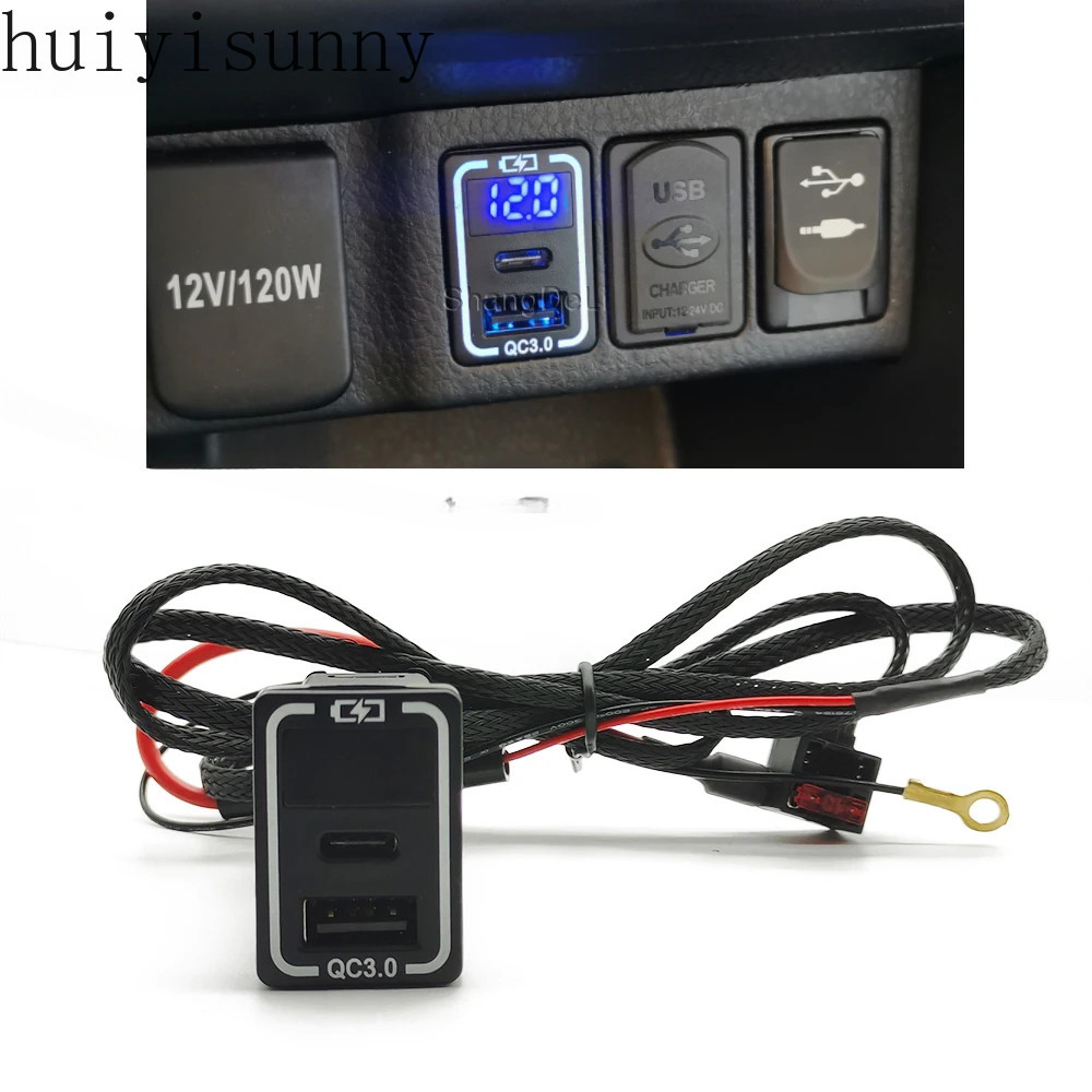 HYS Retrofitted QC3.0 USB Type-C Fast Charging Interface Socket Voltage ...