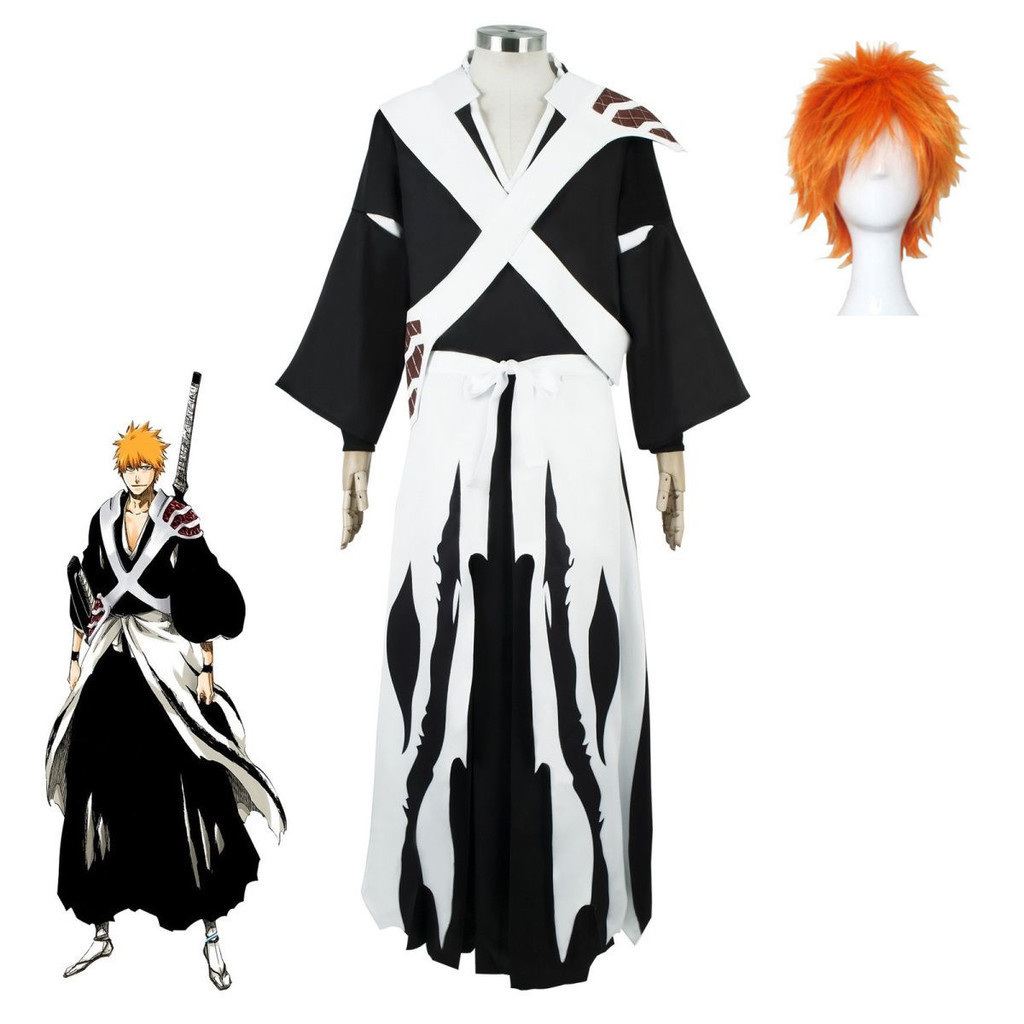 Bleach Anime Cosplay Costume: Ichigo Kurosaki Cross Death Outfit with ...