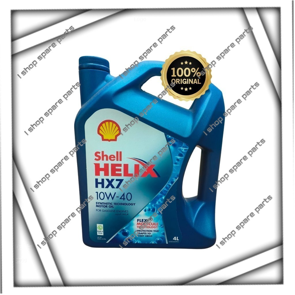 (MADE IN OMAN) 100% ORIGINAL SHELL 10W40 HELIX HX7 SEMI SYNTHETIC ...