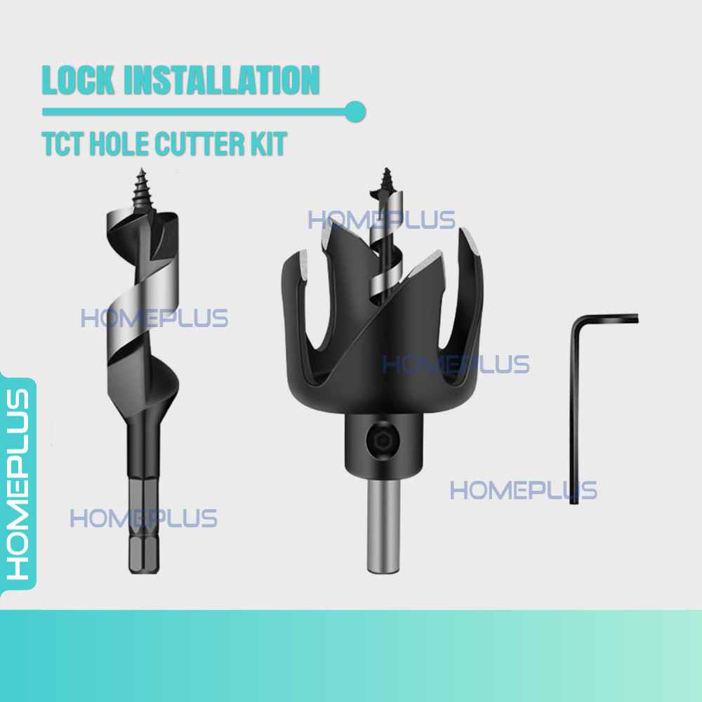 TCT Hole Cutter Saw For Wood Door Lock Installation Kit Penebuk Lubang ...